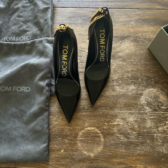 Tom Ford | Shoes | Tom Ford Openside Pumps With Chain Strap Black ...